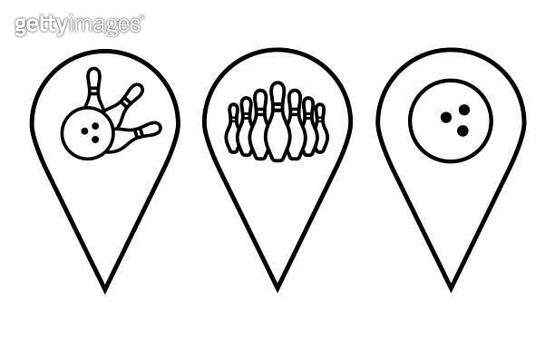 Location Pins Sign. Set of Marker Point on Map, Place Location ...