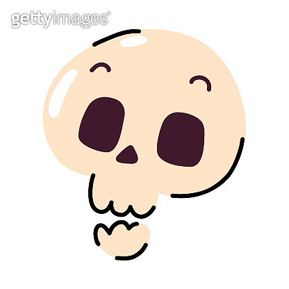 Skull cartoon. Halloween dead skeleton. Cartoon vector illustration ...