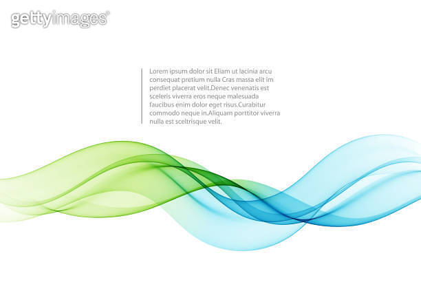 Blue and green wave design element on white background. Transparent ...