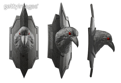 Isolated 3d render illustration of medieval crow shield. 이미지 ...