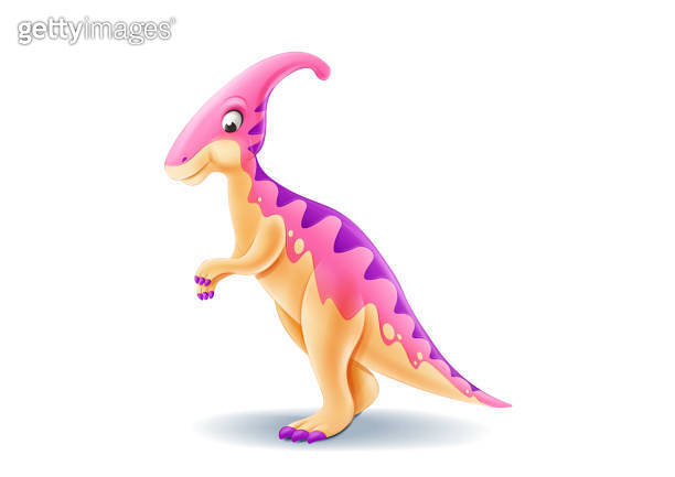 Parasaurus dinosaur cartoon isolated on white 이미지 (1386914980) - 게티이미지뱅크