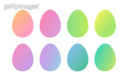 Easter eggs pastel colorful set of icons. Gradient Easter eggs 이미지 (1388605685) - 게티이미지뱅크