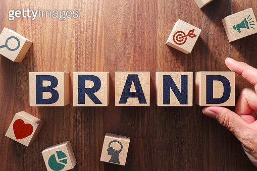 The word "BRAND". Brand strategy concept. 이미지 (1362181361) - 게티이미지뱅크
