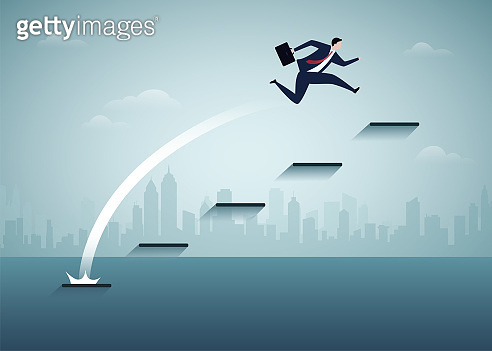 make a spurt of progress, achieve the goal in one step. 이미지 (1389906849 ...