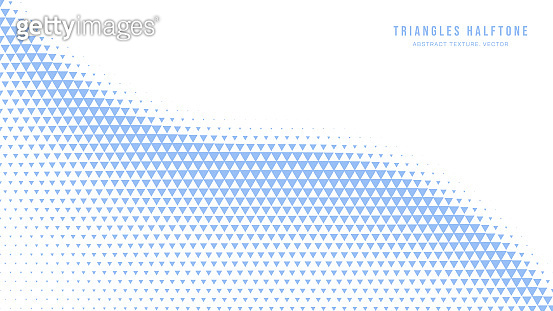 Triangle Halftone Geometric Pattern Vector Smooth Curved Border Blue ...