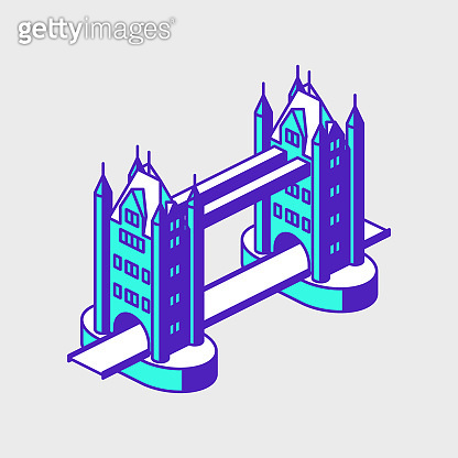London Tower Bridge isometric (1448944203) - 게티이미지뱅크