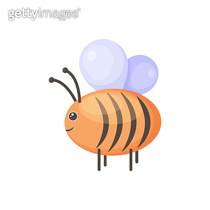 Bee. Cute cartoon bee. Image of a honey bee, side view. Children s ...