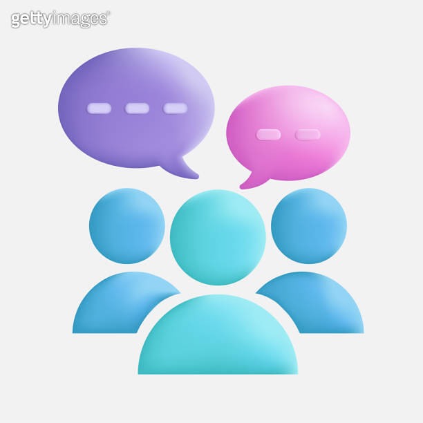 Group chat icon 3d vector illustration design. 이미지 (1367056186) - 게티이미지뱅크
