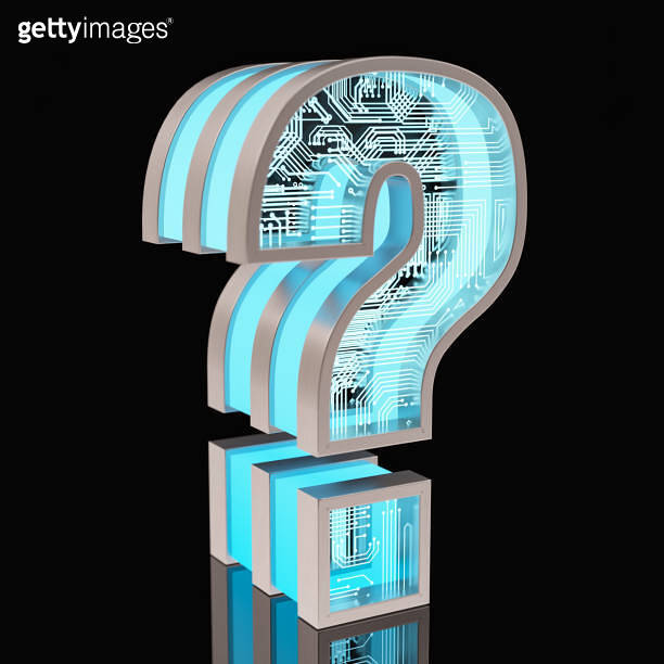 Digital Question Mark Symbol Made of Electronic Circuit (1404251266 ...
