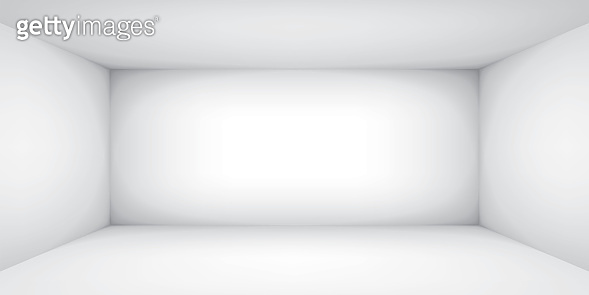 Empty white room. The inner space of the box. Vector design ...