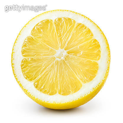 Lemon slice isolate. Lemon round slice. Lemon slice with zest isolated ...