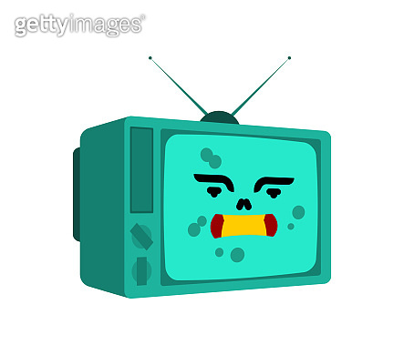 Zombie TV. Zombi televisor. brainwashing concept. Vector illustration ...