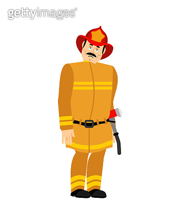 Firefighter sad. Fireman sorrowful emotions. man dull 이미지 (1424139953 ...