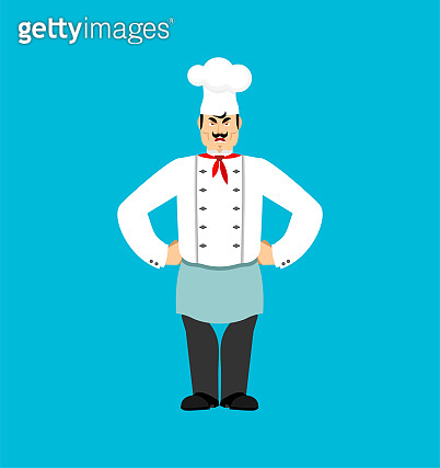 Chef angry. Cook evil. kitchener Vector illustration (1392669064) - 게티이미지뱅크