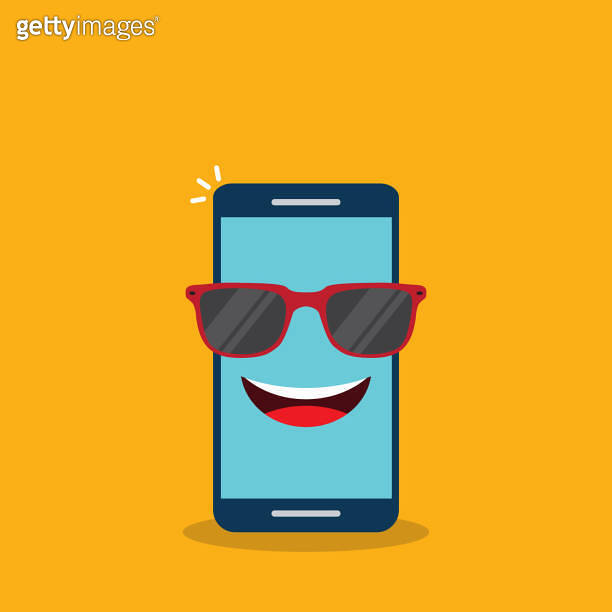 Smartphone with smile. Phone service, recovery and repair concept 이미지 ...