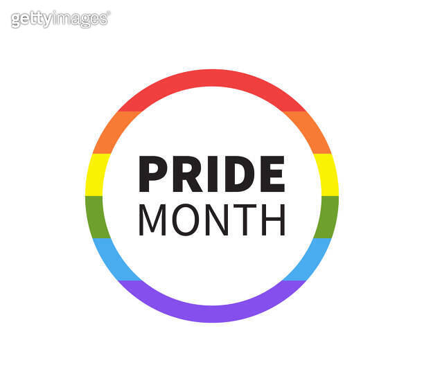 Pride flag circle. Pride month june logo. LGBT rainbow flag. Vector ...