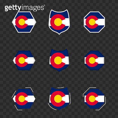 National symbols of Colorado on a dark transparent background, vector ...