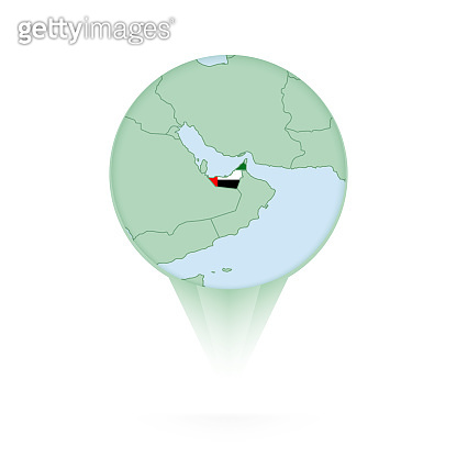 United Arab Emirates map, stylish location icon with United Arab ...
