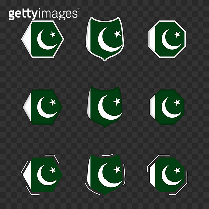 National symbols of Pakistan on a dark transparent background, vector ...