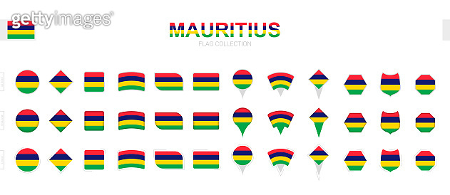 Large collection of Mauritius flags of various shapes and effects ...