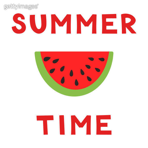Summer Card Watermelon slice. Summer fruit and berry concept. Vector ...