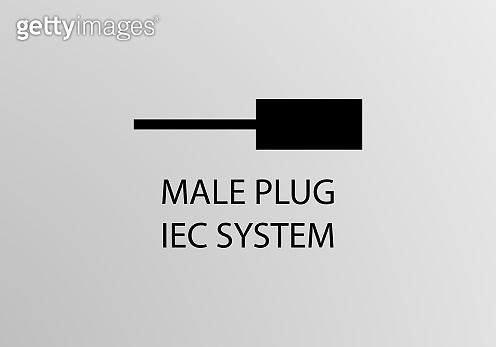 Male Plug IEC System Symbol, Vector symbol design. Engineering Symbols ...