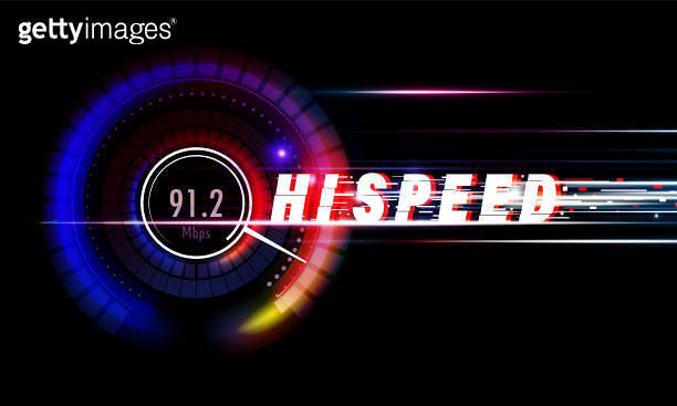 Futuristic Internet Speed Meter Dial Web Connection Network Or Information Download Speed