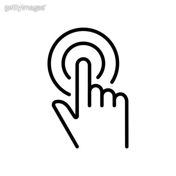 Clicker, Pointer Hand Line Icon. Editable Stroke. Pixel Perfect. For ...
