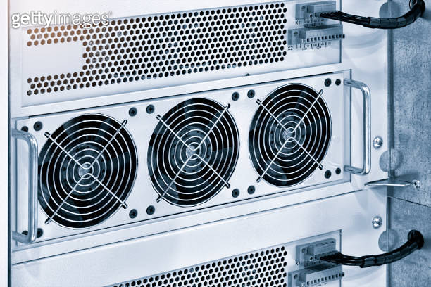 Cooler Fan inside Desktop Computer Case PC supercomputer server or ...