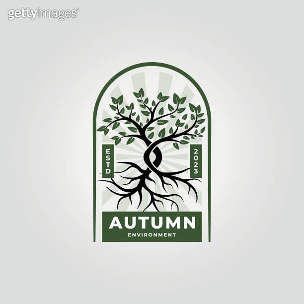oak tree logo icon vector design badge, illustration of nature tree in ...