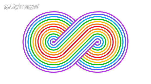 Rainbow Infinity sign. Colorful mobius eternal symbol. Stylized moebius ...