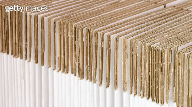 Folded Cardboard Boxes, Close up of cardboard stock warehouse 이미지 ...