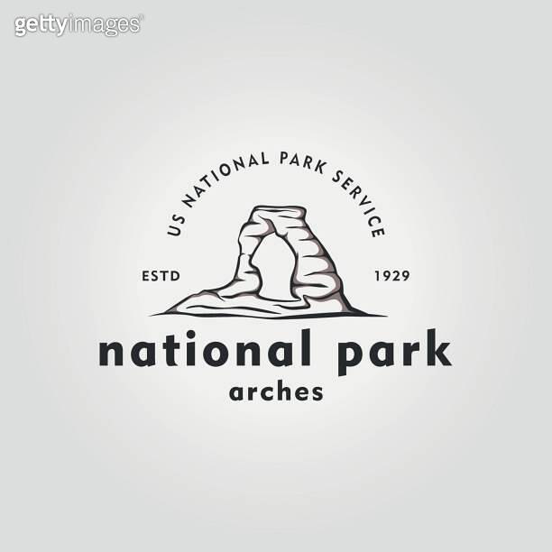 simple arches national park symbol line art design, illustration vector ...