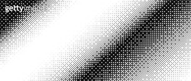 Diagonal halftone texture. Dotted gradient pattern background. Abstract 8 bit faded pop art ...