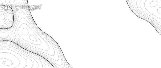 Black and white abstract line background. Topographic contour map ...