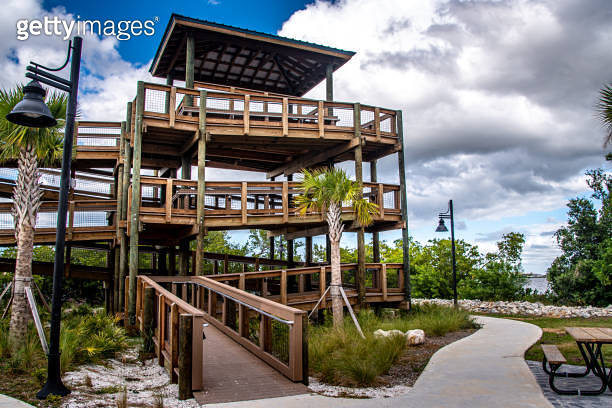 Observation Tower. Scenes along Bradenton Florida Riverwalk East in ...