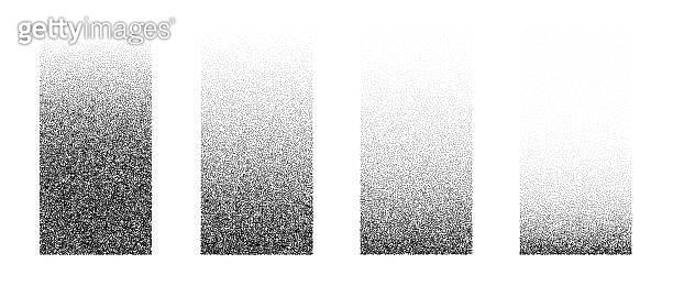 Set of fading rectangular gradients. Black dotted texture element ...