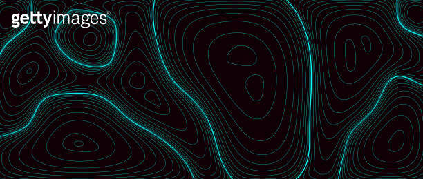 Abstract line background. Black topographic contour map concept. Neon ...