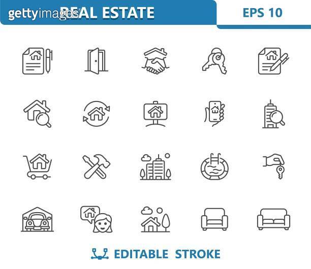 Real Estate Icons. Home, House, real estate agent, Real Estate Agent ...