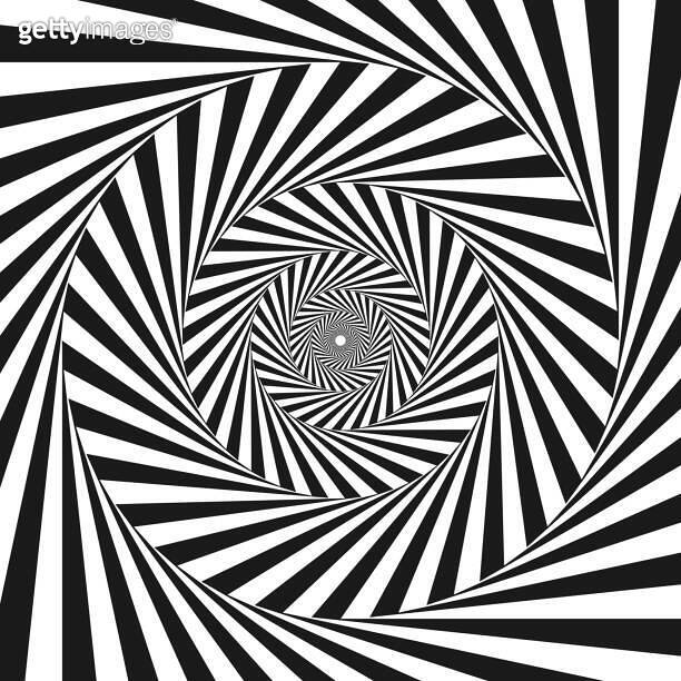 Radial optical illusion background. Black and white abstract lines ...