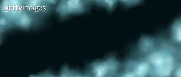 Blue green neon smog frame background. Abstract glowing fog cloud ...