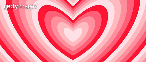 Groovy hearts background. Red and pink romantic pattern. Repeating ...