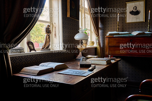 The priest's study room in the old parsonage in museum "The Funen ...
