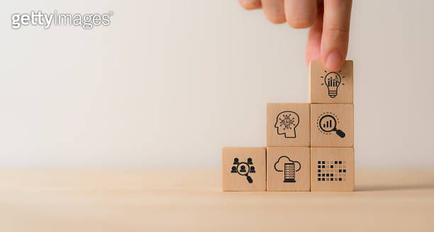 Predictive analytics, business forecasting, data visualization concept. Data analysis, machine ...