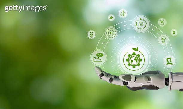 Green technology and innovation concept for climate solutions and ...