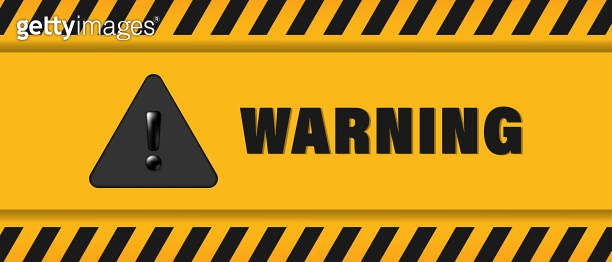 Warning Sign. Black Stripped Rectangle. Hazard warning label with ...