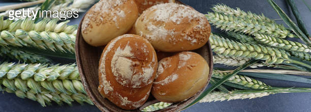 Wheat flour buns in a basket Breakfast buffet meal 이미지 (1589895302 ...