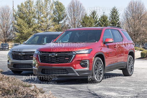 Chevrolet Traverse display at a dealership. Chevy offers the Traverse ...