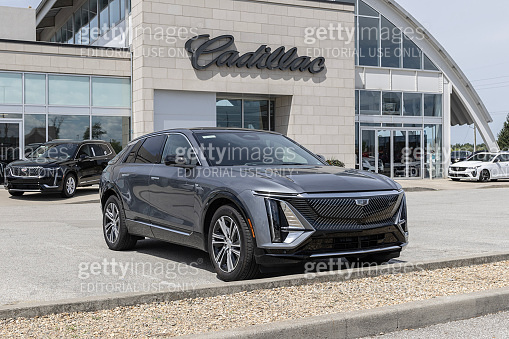 Cadillac LYRIQ EV Electric Vehicle display at a dealership. Cadillac ...