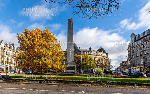 Landscape panorama of Harrogate Cenotaph and War Memorial obelisk in ...